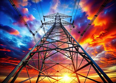Robust Steel Support Structure For Secure Highvoltage Power Transmission Infrastructure Stock