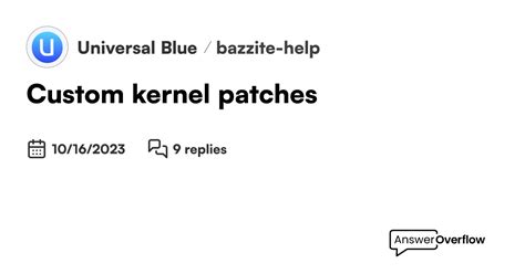 Custom Kernel Patches Universal Blue