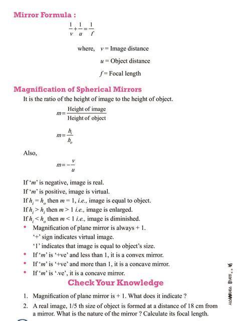 Class 10 Science Notes For Light Reflection And Refraction Artofit