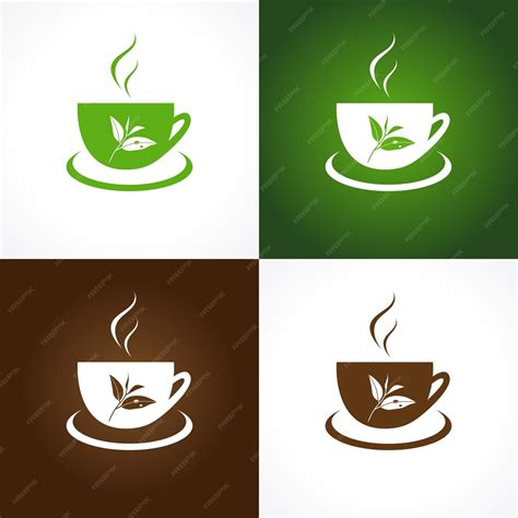 Premium Vector Set O Tea Icons Tea Company Logo Concepts The