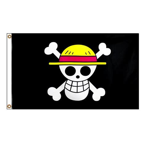 Pinkdisplay Monkey D Luffy One Piece Anime Room Decor Flag With Eyelets