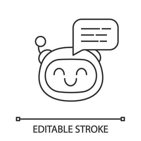 Icône Linéaire De Message Chatbot Talkbot Bot De Chat Qui Rit