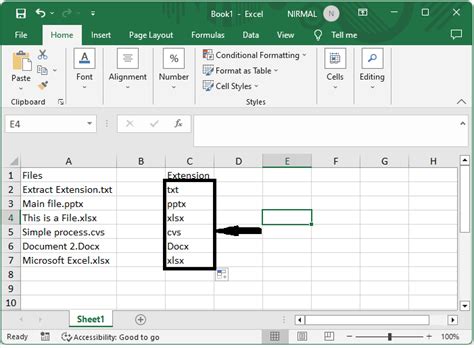 How To Extract Extension From Filename In Excel