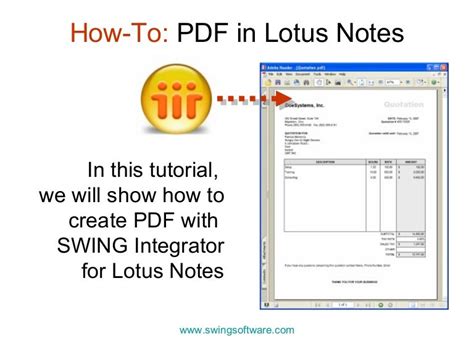 pdf in lotus notes applications