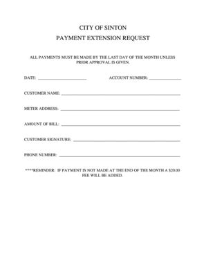 Payment Extension Fill And Sign Printable Template Online