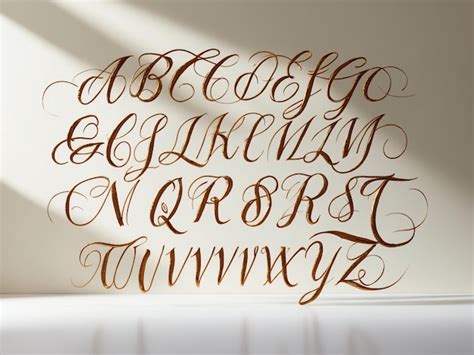 Elegant Calligraphy Alphabet Set Premium Ai Generated Image