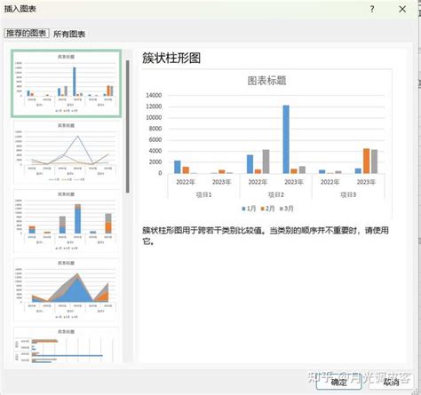 请问各位excel大神，如果我想按近两年分月分项目柱状图，应该怎么操作？ 知乎