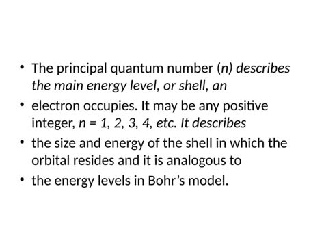 Quantum Numbers For High School Chemistry Pptx