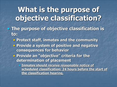 Ppt Objective Classification System In Prisons Importance And Procedures Powerpoint