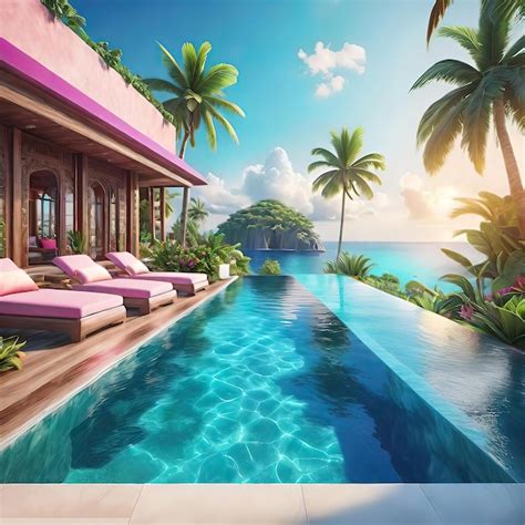Premium Photo Infinity Pool At A Luxury Tropical Resort Or Villa