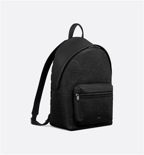 Rider 20 Zipped Backpack Black Dior Gravity Leather And Black Grained