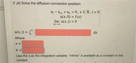 Solved 1 Pt Solve The Diffusion Convection Problem