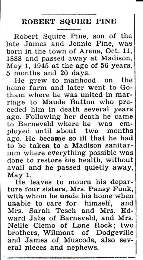 Robert Squire Pine 1888 1945 Find A Grave Memorial