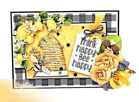 Think Happy Bee Happy Bee Themed Card Kathy By Design