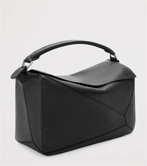 Loewe Black Large Leather Puzzle Edge Top Handle Bag Harrods Hk