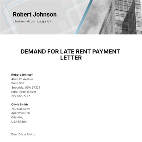 Free Demand For Late Rent Payment Letter Template To Edit Online