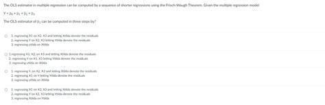 Y β0 β1 β2 β3 The Ols Estimator Of β1 Can Be Computed