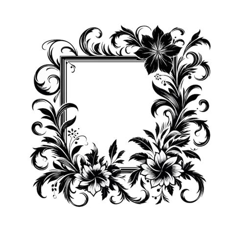 꽃 프레임 경계 터 색 배경 프리미엄 Ai 생성 벡터