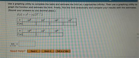 solved use a graphing utility to complete the table and