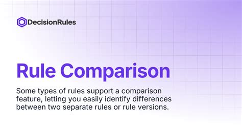 Rule Comparison Decisionrules