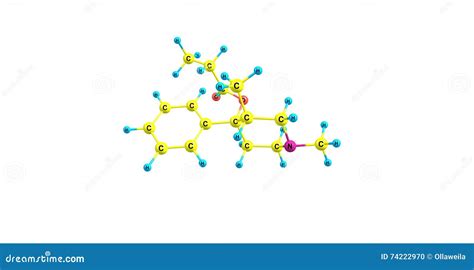 Prodine Molecular Structure Isolated On White Stock Illustration