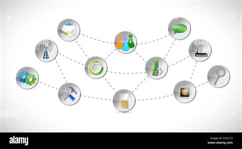 Network Tools Connection Illustration Over A White Background Stock Photo Alamy