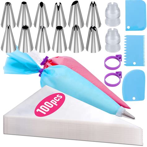 Sherry Piping Bags And Tips Set 100 Pcs 12 Inch Disposable Icing Bags
