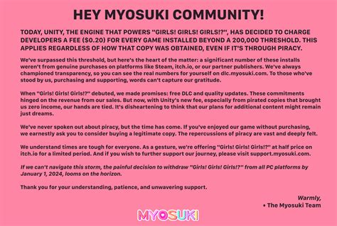 Girls Girls Girls Unity Runtime Fee Recoup Sale By Myosuki