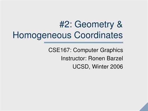 Ppt 2 Geometry And Homogeneous Coordinates Powerpoint Presentation