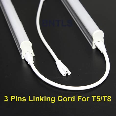 Fluorescent Lamp Connector Cable Female Plug Copper Cord 3 Pin 30cm For