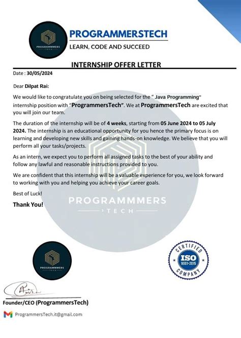 dilpat rai on linkedin java programming internship softwareengineering learningandgrowing…