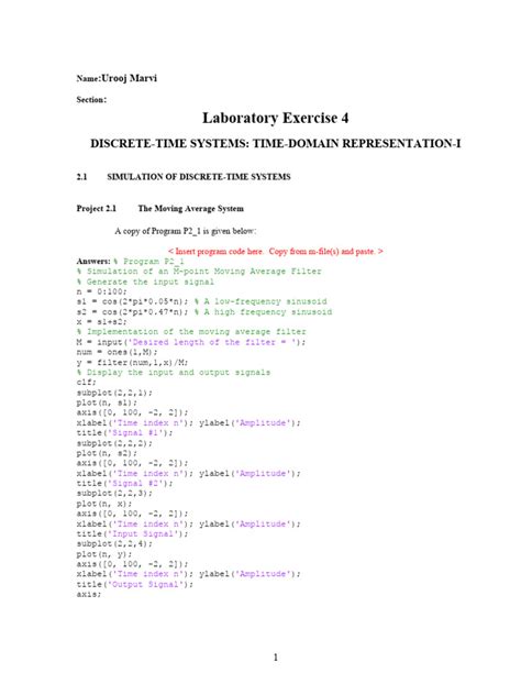 labex4 solved dsp pdf filter signal processing low pass filter