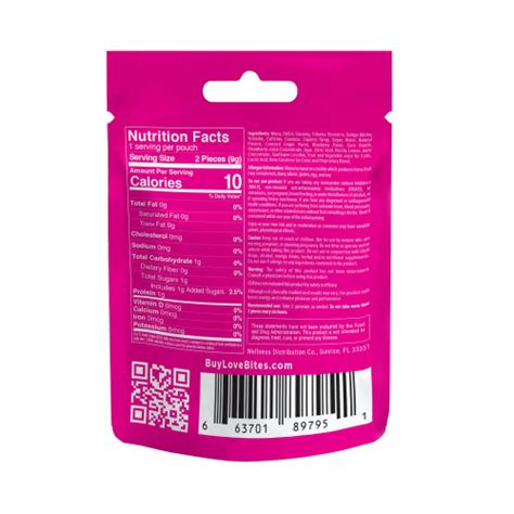 Love Bites Female Sensual Gummies Strawberry 12 Pouch Display