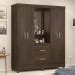 Guarda Roupa Capelinha Lord 4 Portas ébano Touch Demóbile