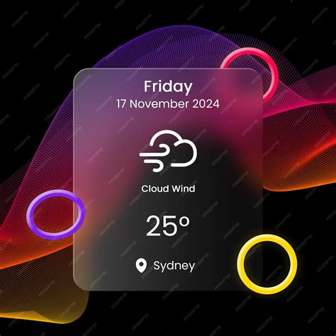 Premium Psd Glassmorphism Weather Widget Ui Glass Design
