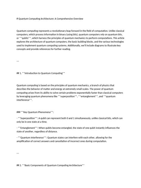 quantum computing architecture pdf quantum computing computing