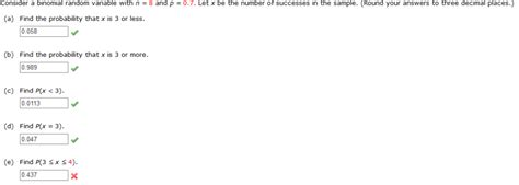 Solved Consider A Binomial Random Variable With N And P Chegg