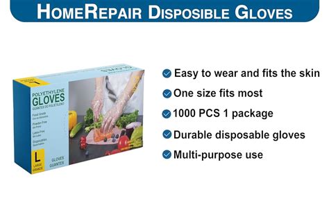 Food Service Clear Plastic Disposable Gloves 1000 Gloves Per Box