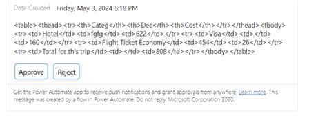 Send Html Table With Workflow Action Power Platform Community