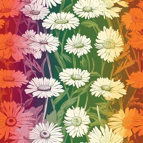 Premium Vector Seamless Colorful Daisy Pattern
