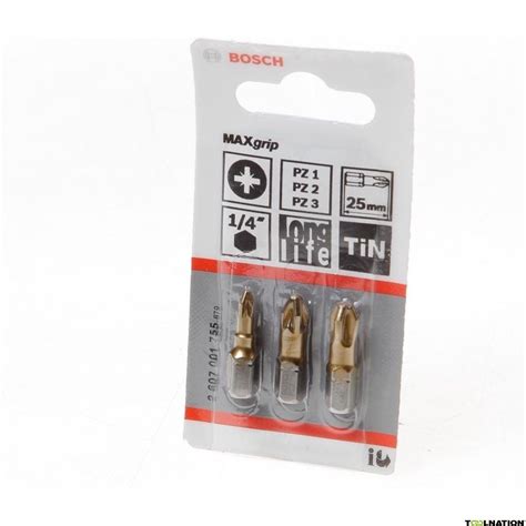 Bosch Blauw Accessoires 2607001755 3 Delige Schroefbitset Maxgrip Pz1