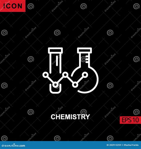 Chemistry Icon Outline Line Lineal Or Linear On Black Background Stock Vector Illustration Of