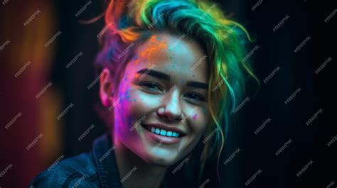 Premium Ai Image Beautiful Woman Face Painting