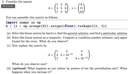 Solved You Can Assemble This Matrix As Followsimport Numpy
