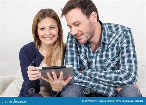 Couple Using The Ipad Stock Photo Image Of Computer