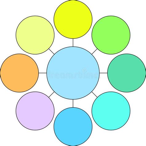 Simple Flowchart Bubble Diagram Or Mind Map Infographics Template