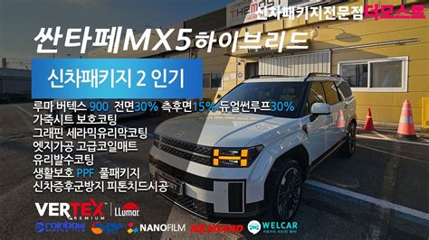 싼타페mx5하이브리드 신차검수 버텍스900썬팅 유리막코팅 Ppf로 완성한 더모스트 신차패키지 2 Youtube