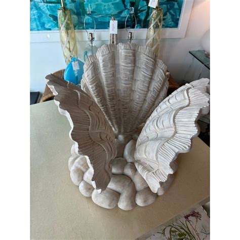 Vintage Italian Carved Wood Scalloped Clam Seashell Shell Coffee
