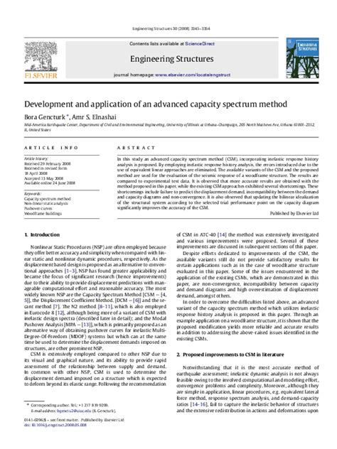 Pdf Development And Application Of An Advanced Capacity Spectrum Method