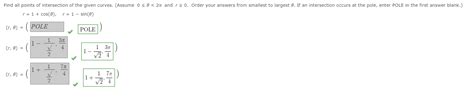 Solved Find All Points Of Intersection Of The Given Curves Chegg